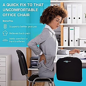 Xtreme Comforts Seat Cushion, Office Chair Cushions - Pack of 1 Padded Foam Cushion w/Handle for Desk, Wheelchair & Car Use - Back Support Pillow for Chair