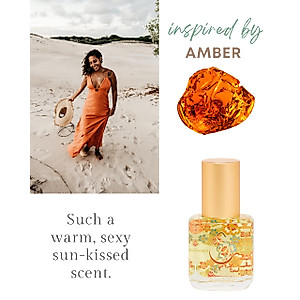 Amber Organic Perfume Oil Extract Roll-On by Sage- 1/4 oz, Vegan & Cruelty-Free, Earthy Scent, Amber, Blood Orange, Musk