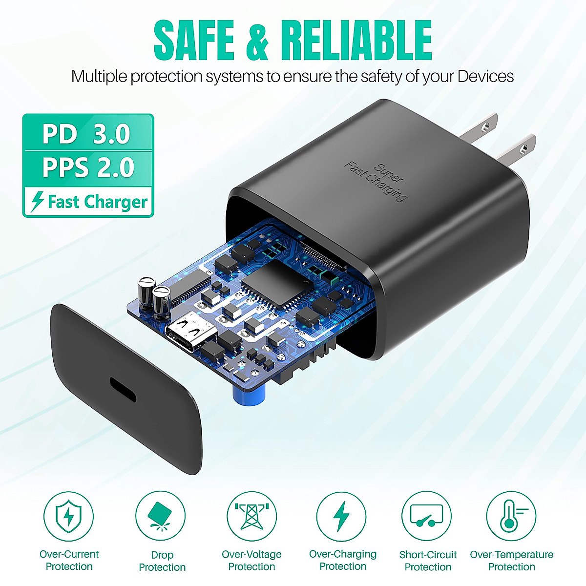 USB C Charger Block 45W PD Super Fast Charger Type C Plug Wall Adapter Quick Charging for Samsung Galaxy S24/S24 Ultra/S23/S23 Plus/S22/S21/iPhone 14/15/ iPad/iPad Pro/Tablet/Watch-1Pack