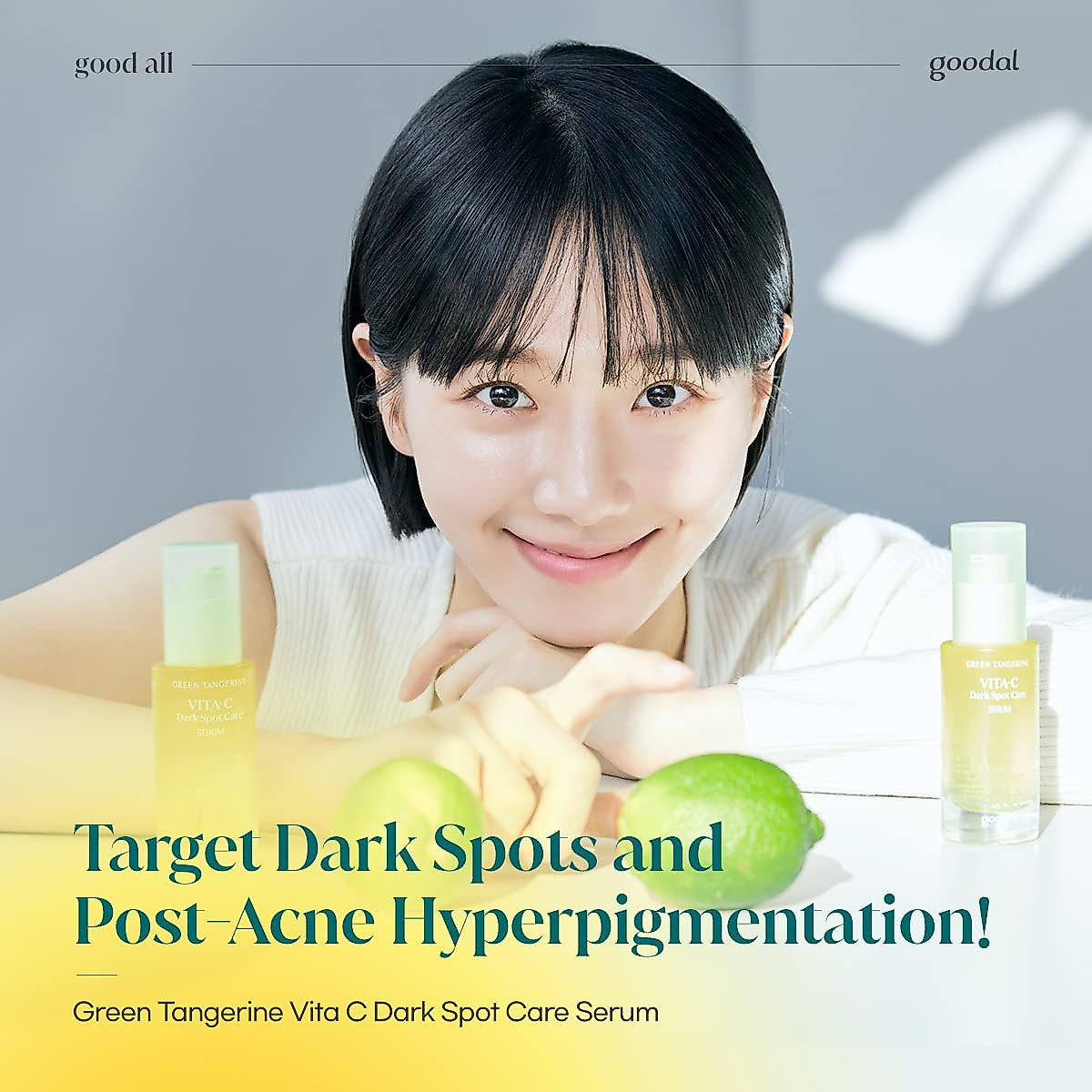 Goodal Green Tangerine Vitamin C Serum for Sensitive Skin | Anti-Aging, Acne Scars, Fine Lines, Hyperpigmentation, and Dark Circles Treatment (40ml, 1.41 fl oz)