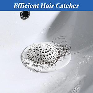 Gitohoni Hair Catcher Shower Drain, Durable Silicone Drain Strainers for Bathtub, 5 Packs Pop-up Drain Protector with Sucker for Kitchen Sink Bathroom Tub