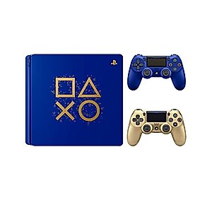Playstation 4 Days of Play Limited Edition 1TB Slim Console with Extra Gold Dualshock 4 Wireless Controller Bundle