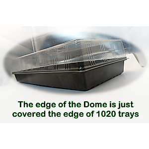 RooTrimmer Humidity Dome, Plastic Clear Seed Starter Dome 1020 Tray Covers Humidifying and Insulating for Greenhouse Germination and Garden Growing (21.5"×11.5", 3.15" Height, 10-Pack)