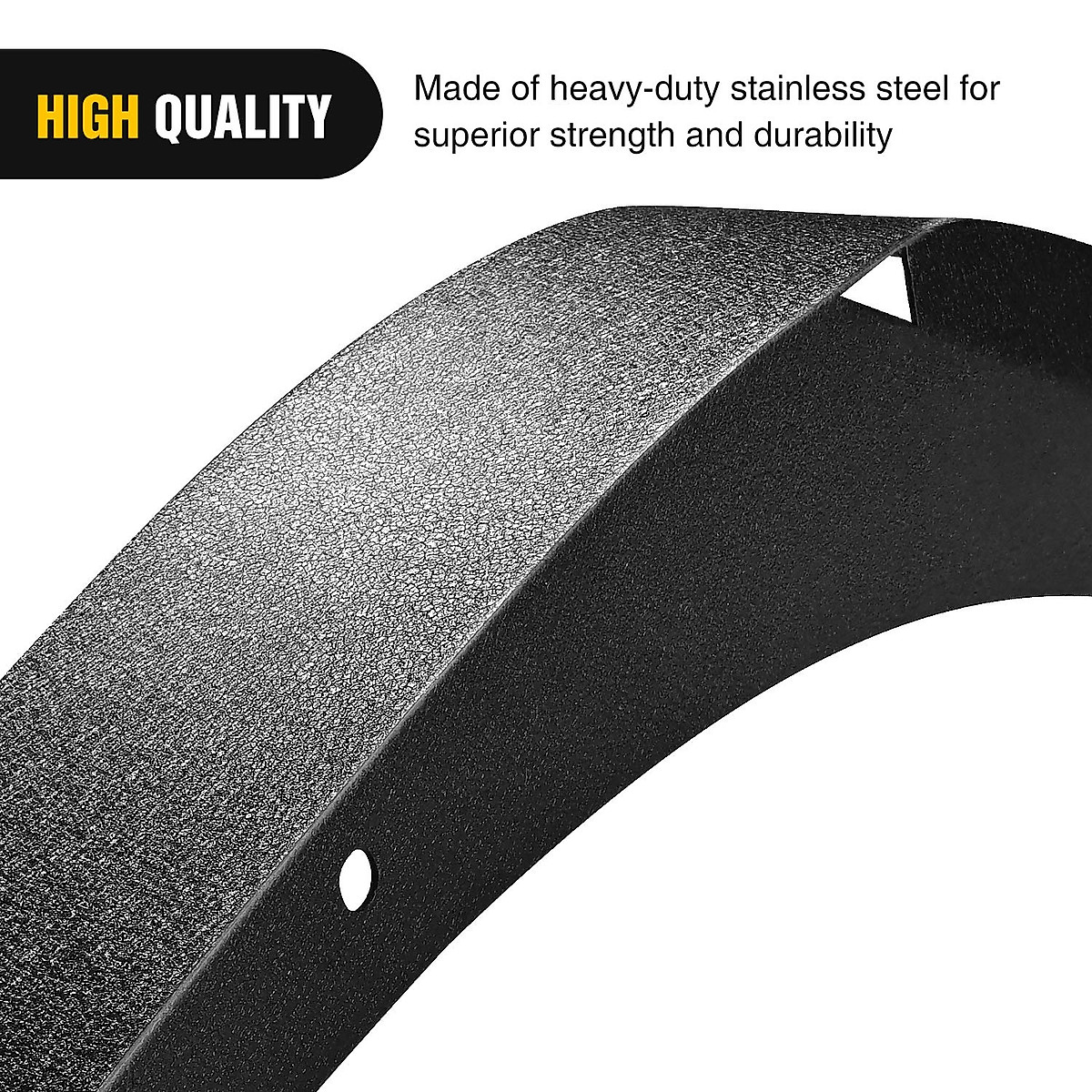 Nilight Off-Road Fender Flares Kit Compatible with 2007-2018 Wrangler JK (2/4 Doors) Heavy-Duty Solid Steel Black Textured Fenders for Unlimited JK Front & Rear Flat-4pcs,2 Years Warranty (JK-63D)