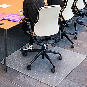 Azadx Clear Office Chair Mat for Low, Standard and No Pile Carpeted Floors, Plastic Computer Desk Chair Mat on Carpet for Easy Rolling, Durable Carpet Protector Mat (36 x 48'' Rectangle)