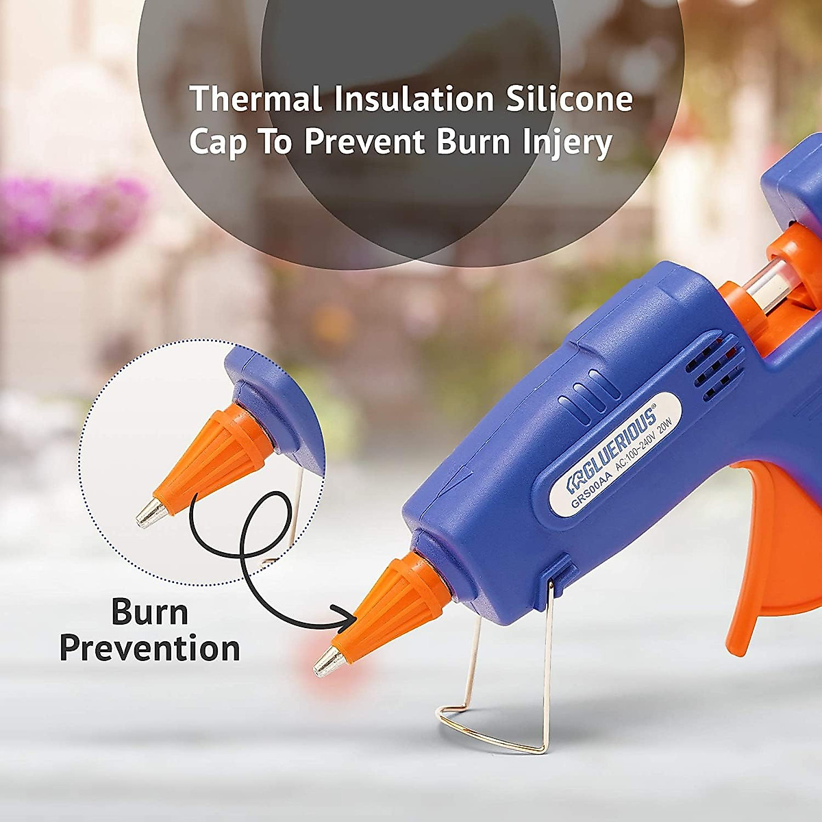 Gluerious Mini Hot Glue Gun with 30 Glue Sticks for Crafts School DIY Arts Home Quick Repairs, 20W, Blue