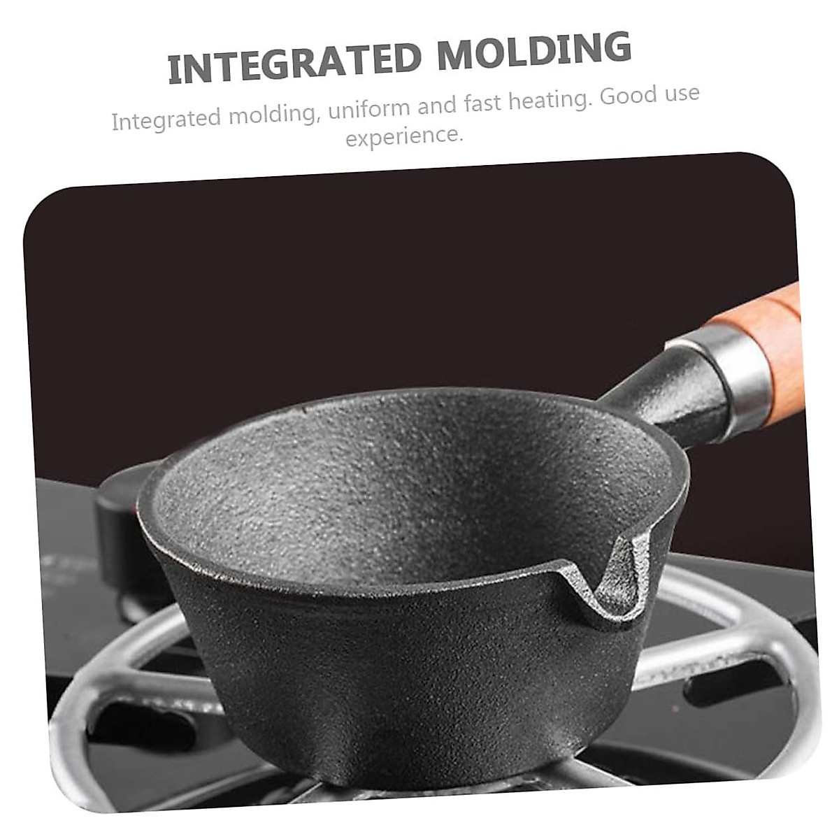 SHOWERORO Mini Hot Oil Pan Butter Warmer Pot Baking Heating Holder Lead Melting Pot Milk Pan Pasta Pot Milk Saucepan Cast Iron Pot Omelette Pan Frying Pan Small Tools Baby Wooden With Cover