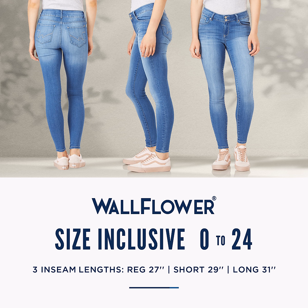 WallFlower Women's Ultra Skinny Mid-Rise Insta Soft Juniors Jeans (Standard and Plus), Amal Pure, 5 Long