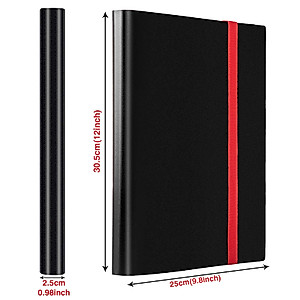 GEAoffice Card Binder, 9 Pockets Trading Card Album Folder, 360 Side Loading Pocket Binder for Sports&Game Cards, MTG and Other TCG, ATCs, Black