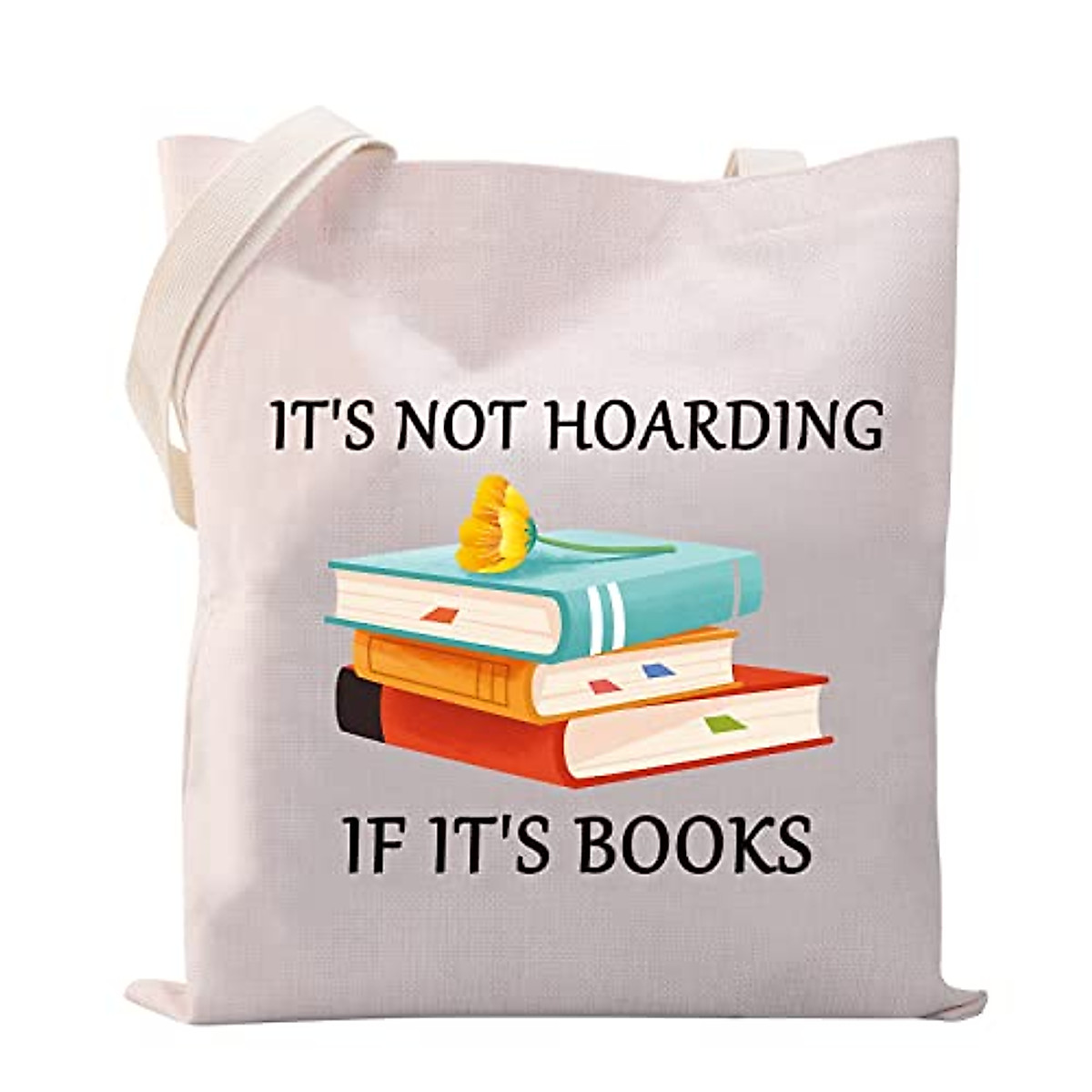 VAMSII Book Tote Bag Book Lovers Gifts it's not Hoarding if it's Books Shoulder Bag Librarian Gifts Bookworm Gift Bag (it's not hoarding if it's Books)