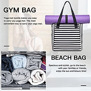 Muzale Large Tote Bag - Gym Tote Bag with Zipper Pocket for Women Laptop Tote Bag fit 15.6 inch Laptop for Work, Beach Bag with Shoulder Strap Overnight Yoga Tote bag for College,Travel,Trip,Pool