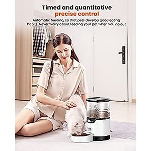 Automatic Cat Feeder, Timed Cat Feeder with Adjustable Feeding Schedule, Cat Dry Food Dispenser, GIOTOHUN pet feeders with Desiccant Bag, 1-4 Meals Per Day, 10s Voice Recorder, Dual Power Supply