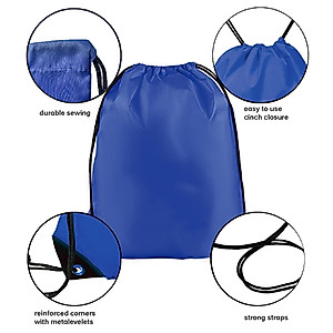 Drawstring Backpack Bulk 20 Pcs Draw String Backpack Bags DIY Gym Sports Traveling Yoga Cinch Bag Sackpack Drawstring (Royal Blue bluenoya)