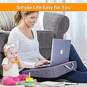 Laptop Lap Desk, Lap Laptop Desk laptop Table Tray Stand Portable Laptop Bed Desk Computer Lap Desk Laptop Desk for Bed Sofa Laptop Table W/ Cushion Mouse Pad Storage Holder for Work, Write, Read, Eat