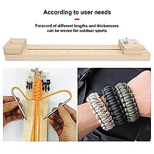 Mothinessto Paracord Bracelet Weaving Jig Kit Wooden Wristband Necklace Maker Adjustable Length Paracord Jig DIY Craft Fixing Tool