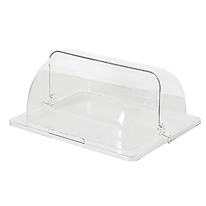 DOITOOL Chafing Dish Cover Roll Top Bakery Pan Display Cover Plastic Clear Dessert Display Cover, 13" x10.6" x6.1 (Only Cover)