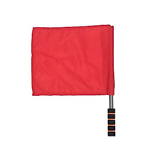 BESPORTBLE 4 pcs Hand Signal Flags Stainless Steel Pole Match Solid Color Command Flag Referee Flag for Football Track and Field (Red)