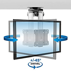 Mount-It! Under Cabinet TV Mount | Folding Ceiling Television Mount Bracket with 90 Degree Retractable Arm | Swivel and Fold Down Compatible with VESA 100x100 mm