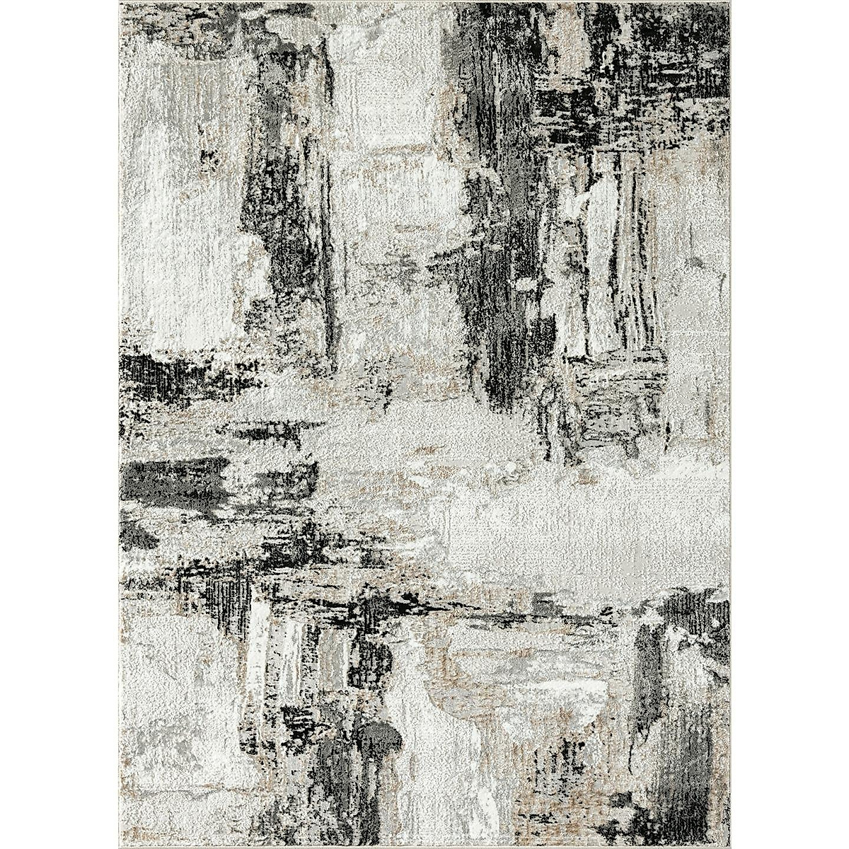 LUXE WEAVERS Distressed Abstract Gray 8x10 Area Rug, Non-Shedding Carpet