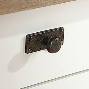 Sauder Cottage Road L-Desk, L: 65.11" x W: 58.66" x H: 29.76", Soft White Finish