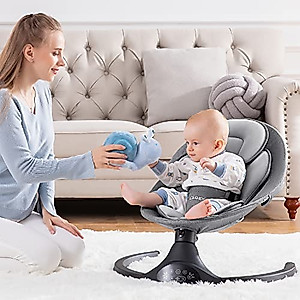 Baby Swing for Infants | Electric Bouncer for Babies,Portable Swing for Baby Boy Girl,Remote Control Indoor Baby Rocker with 5 Sway Speeds,3 Seat Positions,10 Music and Bluetooth