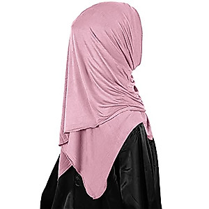 Muslim Cotton Hijab Jersey - 2pcs High Stretch Muslim Headwarps Soft Hijab Scarf for Women I (Scarf+Undercap), 70" x 21.5"