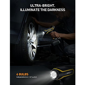 AstroAI Tire Inflator Air Compressor Cordless with 20V Rechargeable Li-ion Battery 150 PSI Portable Handheld Air Pump with 12 V Car Power Adapter for Cars Motorcycles LS40791（C1）