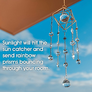 Decozion Sun Catchers with Crystals - Reflect Sunlight & Cast Rainbow Prisms Everywhere - Hanging Crystal Suncatcher for Window - Crystal Sun Catchers Indoor Window - Hanging Crystals for Decoration