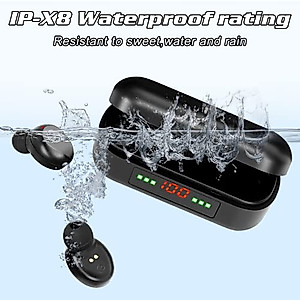 Wireless Earbuds Bluetooth 5.0 Headphones with Digital LED Display Charging Case Stereo Mini Earphones in Ear Headset Waterproof for LG Q Stylus