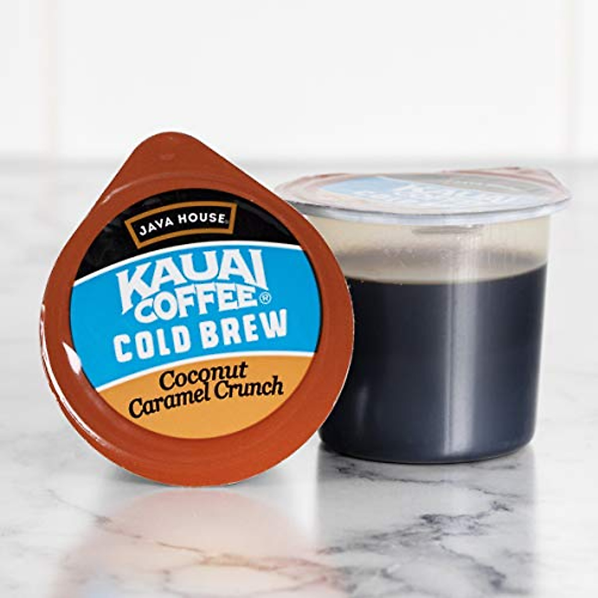 Java House Cold Brew Coffee Concentrate Liquid Pods 1.35 Fluid Ounces Kauai Coconut Caramel Crunch, 8.1 Fl Oz