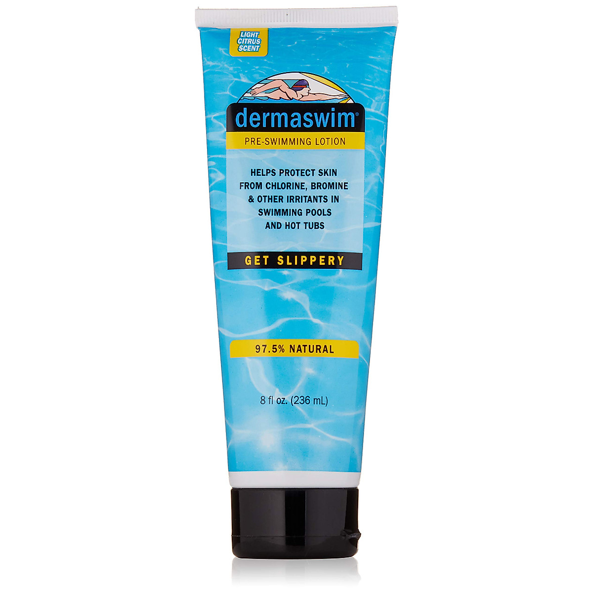 DERMASWIM Pre-Swimming Lotion, 8 Fl Oz | Vitamin-Infused, Aloe, Green Tea | Helps Protect Skin from Chlorine in Pools and Hot Tubs, Paraben-Free, 97.5% Natural