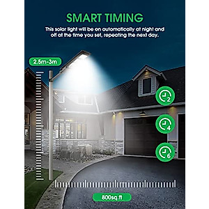 500W Solar Street Lights Outdoor, 20000 Lumens LED Solar Parking Lot Lights Outdoor Dusk to Dawn Sensor with Remote Control, 6000K Super Bright Commercial Lighting for Playground, Barn, Farm, 2 Pack