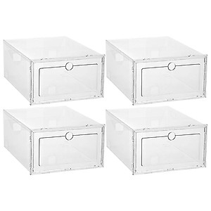 Homoyoyo 4pcs Sneaker Containers Organizer for Cabinets Sneaker Storage Shoe Pp Wall Bracket
