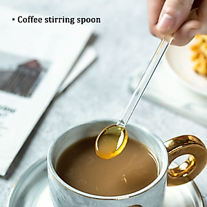 Generic 5Pcs Glass Stirring Spoons Heat Resistant Mixing Rod For Coffee Tea Yogurt Ice Cream Cocktail Cold Drink Salt Sugar Appetizers And Desserts