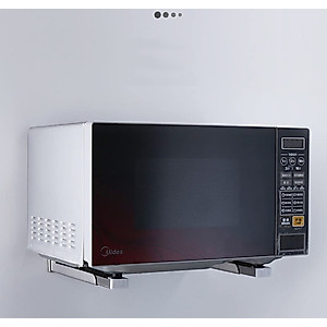 Aebor Universal Wall-Mounted Microwave Brackets,Foldable Stretch Shelf Rack Wall Mount Kitchen Microwave Oven Stand Bracket (Stainless Steel)