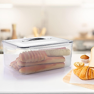 OGANAZI Large Fruit Storage Containers for Fridge with Lid and Handle, Airtight Vegetable Storage Container, BPA-Free Food Storage Containers for Berry Fruit Veggie Food Meat Fresh Longer