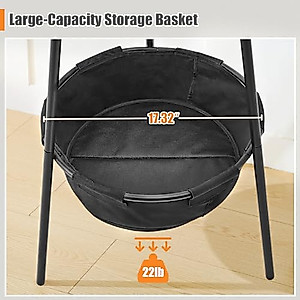 Tajsoon Coat Rack Stand, Coat Tree with Storage Basket and 9 Hooks, Coat Rack Freestanding for Bedroom, Hallway, Office, Coat Hangers Stand for Clothes, Scarves, Hats, Bags, Black