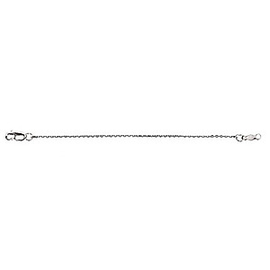 14k White Gold 1.00mm Diamond-Cut Solid Cable Chain Necklace Extender Safety Chain 6 Inches