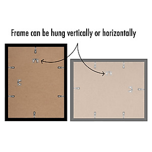 Americanflat 11x14 Picture Frame with Polished Plexiglass - Set of 5 - Galleria Collection - Gallery Wall Frame Set for Wall Display - Black