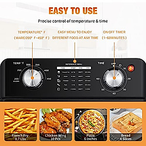 Geek Chef Air Fryer Toaster Oven, 10QT Toaster Ovens Countertop, 4 Slice Toaster, 6 Inch Pizza, Warm, Broil, Toast, Bake, Air Fry, Perfect for Countertop