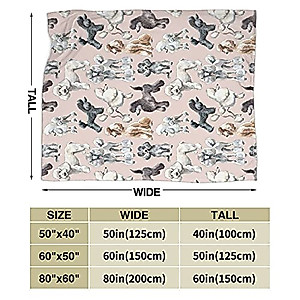 Quicklro Poodles Dogs Flannel Fleece Soft Throw Blanket 60*50inch,Lightweight Microfiber Flannel Fleece Plush Blanket for Bed Sofa Couch All Seasons Black