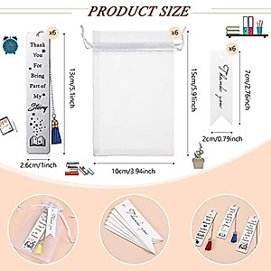 6 Pcs Christmas Bookmarks for Teachers Teacher Appreciation Thank You Gifts Metal Bookmark Back to School End of Year 2023 Retirement Gifts for Teacher from Student with 6 Organza Bag 6 Thank You Card