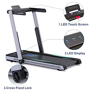 AHGOKL Treadmills for Home, 3 in 1 Foldable Treadmill, 3.0HP Walking Pad Treadmill Standing Under Desk for Office and Apartment, Portable Running Machine Max 300 LBS with Speaker, APP, Remote Control