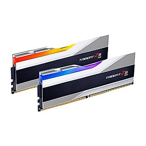 G.SKILL Trident Z5 RGB Series (Intel XMP 3.0) DDR5 RAM 32GB (2x16GB) 6800MT/s CL34-45-45-108 1.40V Desktop Computer Memory UDIMM - Metallic Silver (F5-6800J3445G16GX2-TZ5RS)