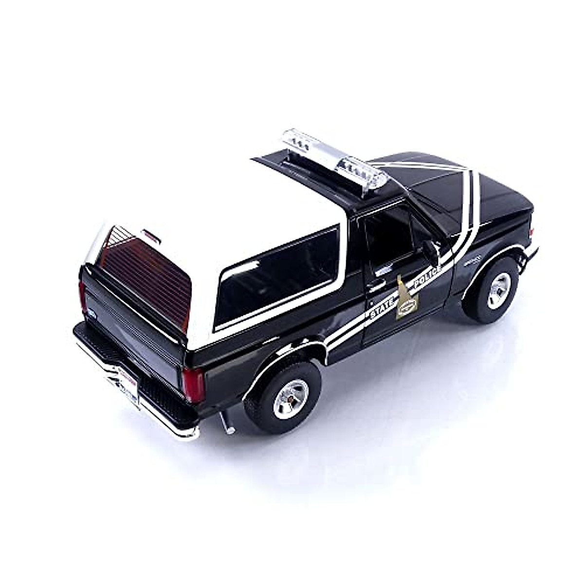 Greenlight 1996 Ford Bronco Black and White Idaho State Police Artisan Collection 1/18 Diecast Model Car
