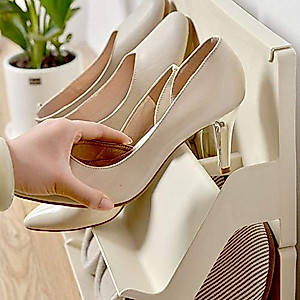 TAZSJG Combinable Multi-storey Shoe Racks Superimposed Three-Dimensional Living Room Door Cabinet Plastic Shoes Storage Hangers (Color : A)