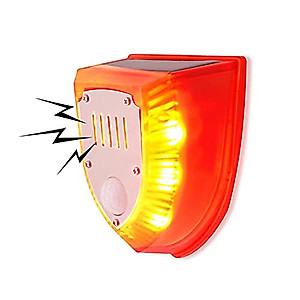 Aolyty Solar Warning Lights with 100DB Sound, 3 Working Modes Solar Power Motion Sensor Flash Strobe Light Security Wall Lamp Waterproof for Pasture, Farm, House, Yard, Barn, Home (1Pack)