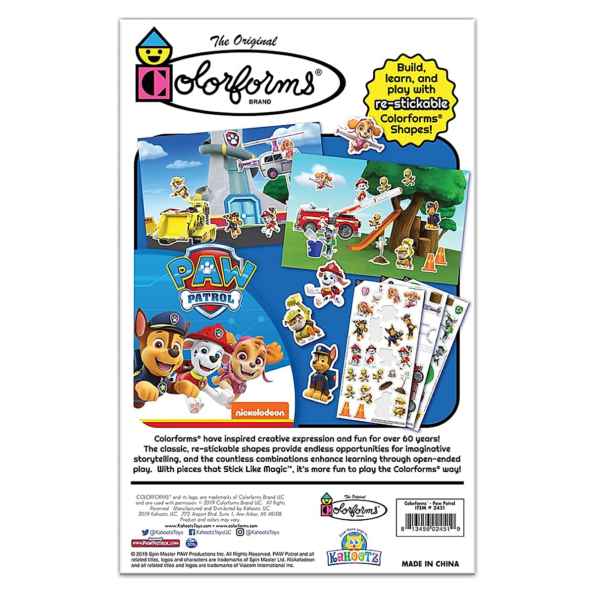 Colorforms Play Sets - Paw Patrol - The Classic Picture Toy That Sticks Like Magic! - for Ages 3+