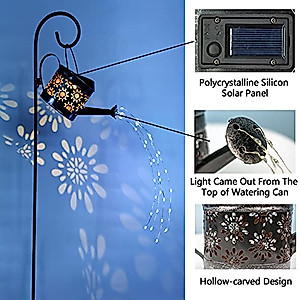 Solar Lights Outdoor for Garden - Watering Cans Crackle Metal Solar Yard Garden Stake Lights - Waterproof LED Lights for Garden,Lawn,Patio or Courtyard