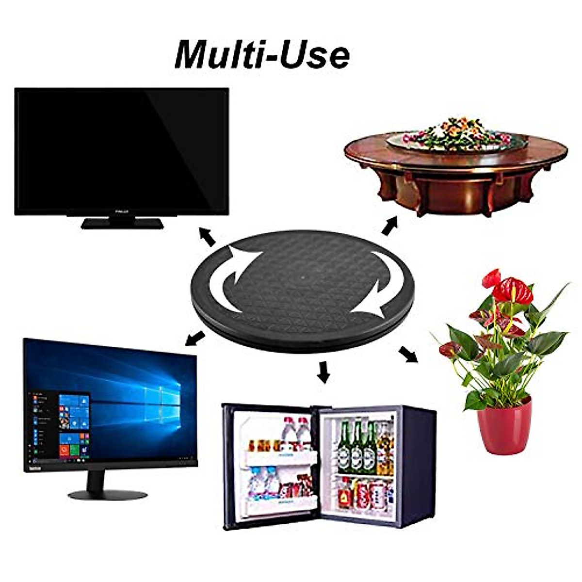 HOME-X 10” Heavy-Duty Turntable, Kitchen Cabinet Organizer, Rotating Platform, Lazy Susan, Rotating Swivel Turntable-88 lbs Capacity